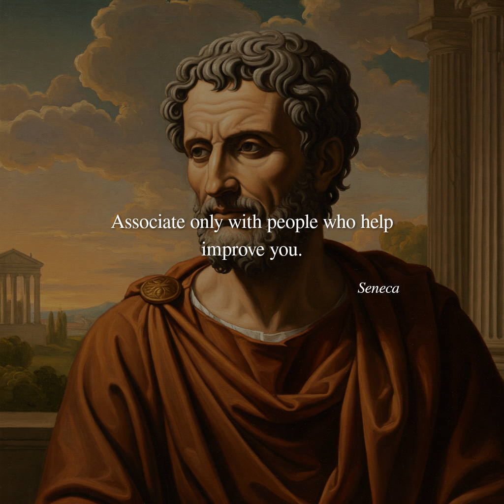 Stoic Teacher: ""Associate only with people who help improve you ...